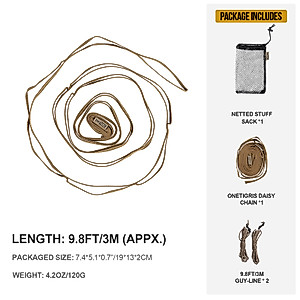 OneTigris Camping Lanyard 10ft with 19 Loops, Heavy Duty Versatile Campsite Storage Strap for Travel Bushcraft Backpacking Hiking Tent RV Trailer Hanging Gear