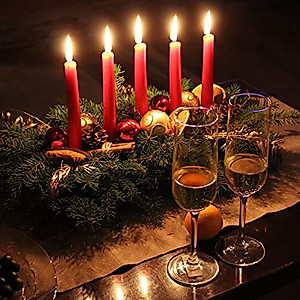 12 Pack Pink Tall Taper Candles 10 inch Long Stick Candles, TWUTGAYW Smokeless Unscented Dinner Candle, 6 Hour Burn Time Dripless Tapered Candles for Candlesticks Christmas Thanksgiving Home Decor