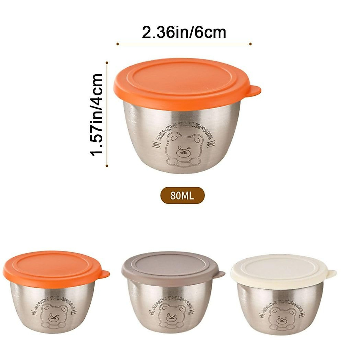 generic Stainless Steel Salad Dressing Container with Lid, Condiment Containers Leakproof and Reusable Small Containers for amping Kitchen(beige), AM0X3R0MW0FUS