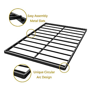 THEOCORATE Queen Box Spring,2 Inch Bunkie Board Bed Slat Replacement Low Profile Mattress Foundation.Heavy Duty Structure,Noise Free, Non-Slip, Easy Assembly (Not Included Cover Set)