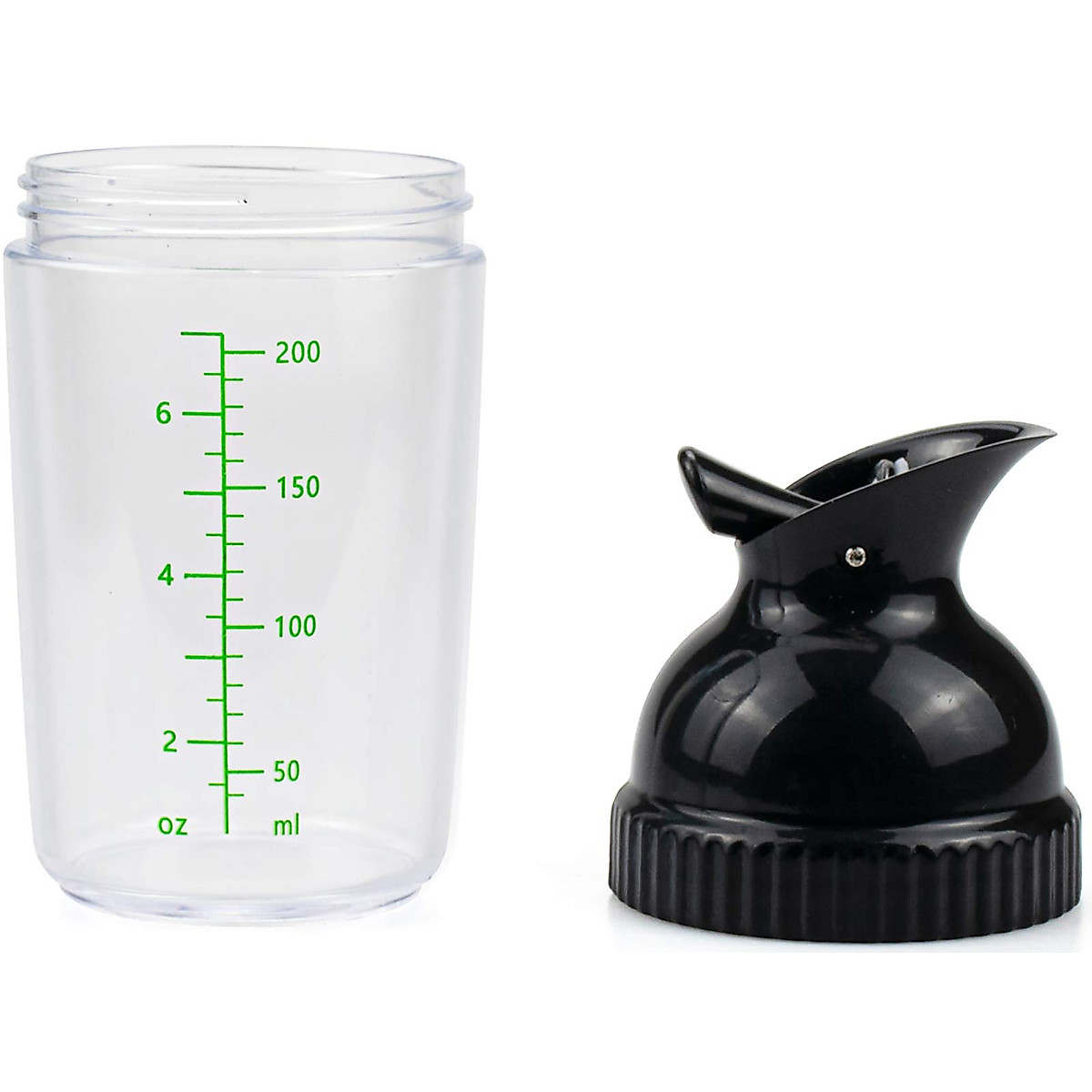 Nicunom 3 Pack Salad Dressing Shaker, 7 Oz Good Grips Dressing Mixer Shaker Bottles, Black & White & Green