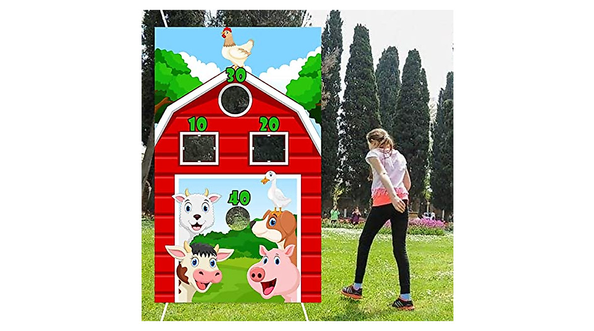 Animals Farm Toss Games Banner Backdrop for Parties & Events