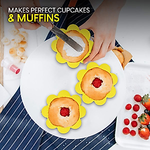 Exultimate Silicone Cupcake Mold Liners Holders Baking Supplies Flower Shaped Muffin Liner Set of 12
