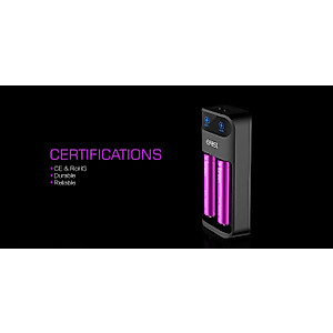 Efest LUSH Q2 Intelligent LED Battery Charger Compatible with Lithium IMR 3.6V and 3.7V Batteries