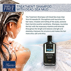 Shemen Amour Dead Sea Natural Treatment, Black Mud Shampoo Stronger Hair Roots