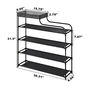 Sywhitta 4-Tier Free Standing Shoe Rack With Storage Boxes - High Capacity Organizer for Corridor, Living Room, Balcony, Bedroom