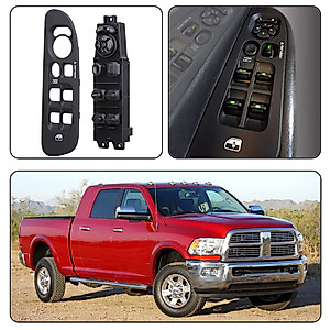 Master Power Window Switch and Bezel 56049805AB, Compatible with 2002-2009 Dodge Ram 1500 2500 3500, 2001-2004 Dodge Dakota, 01-03 Dodge Durango, 05-09 Dodge Sprinter, Replaces 68171680AA, 641-00653L