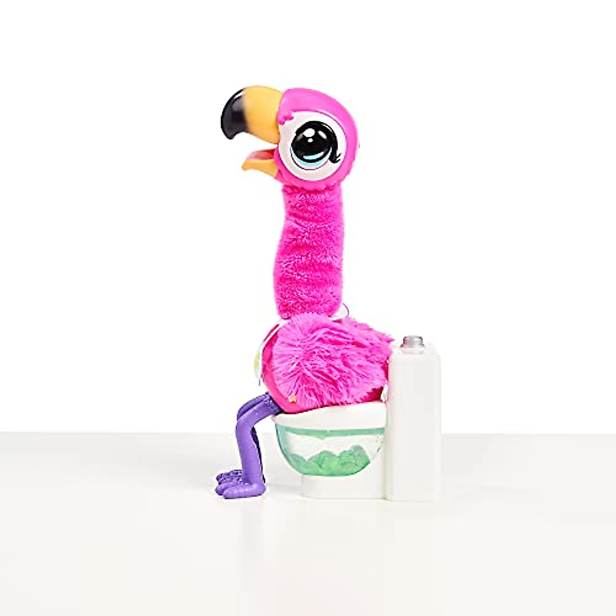 Little Live Pets Gotta Go Flamingo Value Pack: Sherbet | Interactive Plush Toy That Eats, Sings, Dances, Poops and Talks. Bonus Food, Containers and Bib. Batteries Included. for Kids Ages 4+.