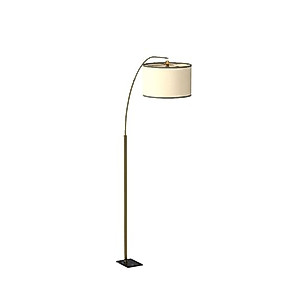Brightech Logan Arc Floor Lamp, Bright Standing Lamp for Living Rooms, Offices & Bedrooms, Modern Living Room Décor, Tall Hanging Floor Lamp for Reading and More – Gold/Brass