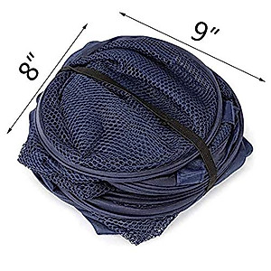 BENJUNC 2 Laundry Baskets, pop-up Laundry Baskets, Foldable mesh Laundry Baskets (Each with 2 Reinforced Handles), Blue ……