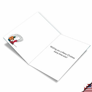 NobleWorks - Big Funny Card for Christmas (8.5 x 11 Inch) - Jumbo Cartoon Notecard, Happy Holiday Humor - Snowglobe Blower J7086XSG