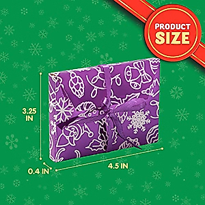 JOYIN 36 PCS Christmas Fancy Foil Gift Card Boxes with Ribbon, Decorative Wrapped Gift Card Holder Boxes (4.5" x 3.25" x 0.4") for Envelopes, Holiday Gift Decor