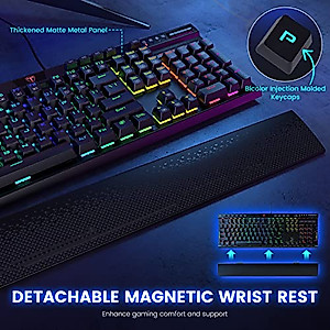 RisoPhy Pro Wired Mechanical Gaming Keyboard, Hot Swappable Red Switches Mechanical Keyboard, Linear & Silent, RGB Backlit, Programmable Macro, Magnetic Wrist Rest, Media Control (Limited Edition)