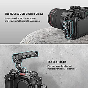 SmallRig R5/R6/R5 C Cage Kit for Canon R5/R6/R5 C, Camera Handheld Kit with Top Handle and Cable Clamp - 3830