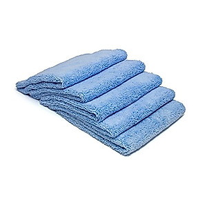 Autofiber Zeroedge Detailing Towel (Pack of 5) Edgeless Microfiber Polishing, Buffing, Window, Glass, Waterless, Rinseless, Car Wash Towels (Blue)