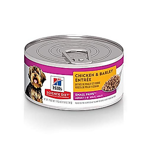 Hill's Science Diet Wet Dog Food, Adult, Small Paws for Small Breeds, Chicken & Barley Recipe, 5.8 oz Cans, 24 Count (pack of 1)