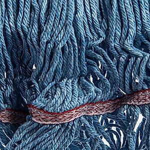 Carlisle FoodService Products 369454B14 Looped-End Mop Head With Red Band, Large, Blue