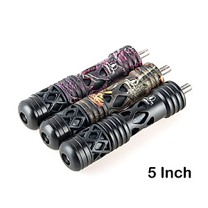 ZSHJGJR Archery Bow Stabilizer Balance Bar Rod 5” / 8” Compound Bow Bow Stabilizer Vibration Damping Shock Absorber for Compound Bow Hunting Shooting Accessories (5 inch, Green camo)