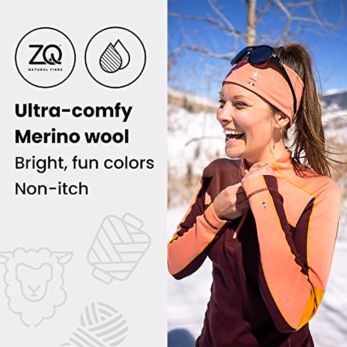 Smartwool Thermal Merino Wool Reversible Cuffed Beanie for Men and Women, Light Gray Mountain Scape, One Size