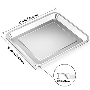 Stainless Steel Baking Tray Pan Compatible with Cuisinart Toaster Oven Tray,Suitable for Cuisinart Air Fryer TOA-060 and TOA-065 (For TOA-60/65-12.4" L x 10.71" W x 0.67" H)