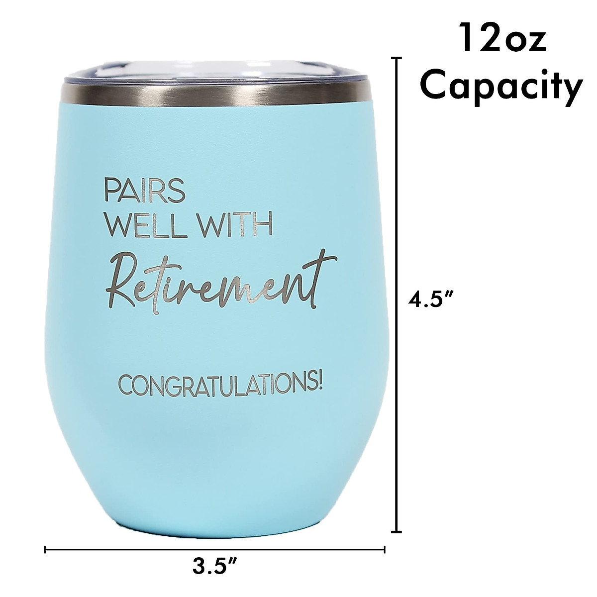 Retirement Gifts for Women Men - Happy Retirement Wine Tumbler Mug Presents - Retirement Gift for New Beginnings - Ideas for Retired Coworker, Boss, Friend, Mom, Dad, Colleague, Farewell (Blue)