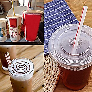 500pack Plastic Straws Disposable Bendable Straws 8" Long Flexible Bendy Straws for Home Bar Store Party (striped)