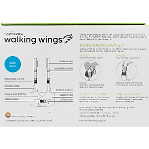 UpSpring Baby Walking Wings Learn to Walk Assistant, Blue, Handheld Baby Walker Harness for Babies and Toddlers