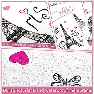 Spakon 9 Pieces Paris Bathroom Decor for Girls Paris Wall Art Paris Theme Room Decor Romantic Paris Room Decor Pink Eiffel Tower Wall Art Paris Bedroom Pictures for Girl