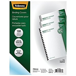 Fellowes 52089 Binding Presentation Covers, 8mil, Letter, 100 Pack, Clear