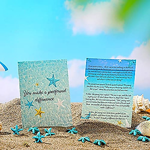 90 Pieces Starfish Story Mini Keepsake Appreciation Notecards Small Starfish Story Card and Miniature Starfish Bead Folded Starfish Notecard for Teacher Sister Colleague Students Friends