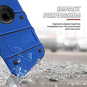 Zizo Bolt Series Compatible with iPhone X Case Military Grade Drop Tested with Screen Protector, Kickstand and Holster iPhone Xs Blue Black