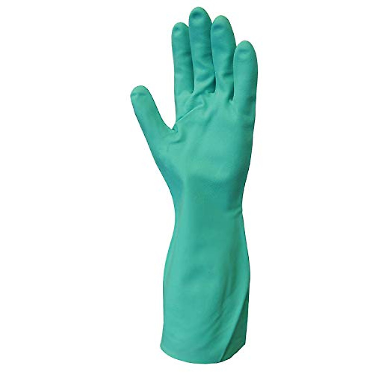 SHOWA 730 Nitrile Cotton Flock-lined Chemical Resistant Glove, Large (Pack of 12 Pairs),Light Green