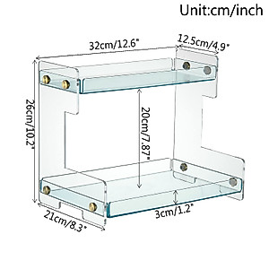 Clear Bathroom Countertop Organizer, 2 Tier Standing Counter Organizer, Bathroom Organizer Shelf Cosmetic Storage Holder (Acrylic) SHUNLI