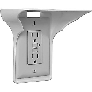 XJJZS Home Wall Shelf Storage Rack Kitchen Switch Socket Rack Wall Bathroom Mobile Phone Charging Rack (Color : White, Size : Size: 14 * 10 * 15cm)