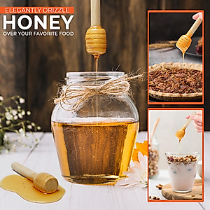 40 Pcs Honey Dipper Sticks - Wooden Honey Dipper- 3 Inch Mini Wooden Honeycomb Sticks, Honey Stirrer Stick For Honey Jar Dispense Drizzle Honey and Wedding Party Favors Gift