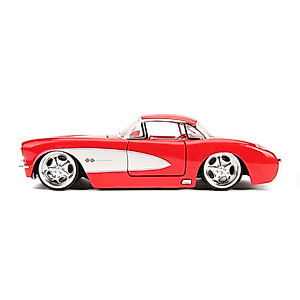 Jada 1957 Chevrolet Corvette Red with Red Interior Bigtime Muscle 1/24 Diecast Model Car 31451
