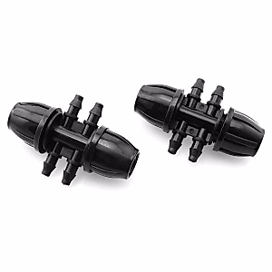 ZRM&E 10pcs Barbed Tee 1/2inch to 1/4inch Irrigation Tube (fits 13mm ID/ 4mm ID) Garden Irrigation Water Adapter 6-Ways