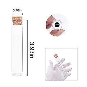 VOFUWS 30pcs 25ml Clear Flat Glass Test Tubes with Cork Stoppers for Scientific Experiments, Party Decorations, Candy Storage,as Bath Salt Containers(20×100mm)