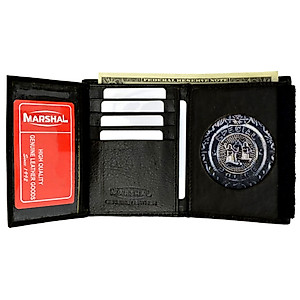 Police Badge Holder Genuine Leather Style - mw2515TABlack,Black,One Size