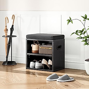 Small Shoe Bench for Entryway Shoe Bench with Cushion Shoe Bench with Storage and Seating,Small Bench Seat Entryway Shoe Rack with Bench,Small Shoe Bench Entryway Shoe Bench Small Black