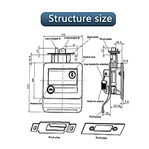 RV Camper Door Latch Lock,100% Metal Camper Door Lock Replacement kit,2 Pack Black rv Entry Door Locks for Travel Trailers,Only Fits 2.75"x3.75" Door Lock Hole 8 Camper Keys