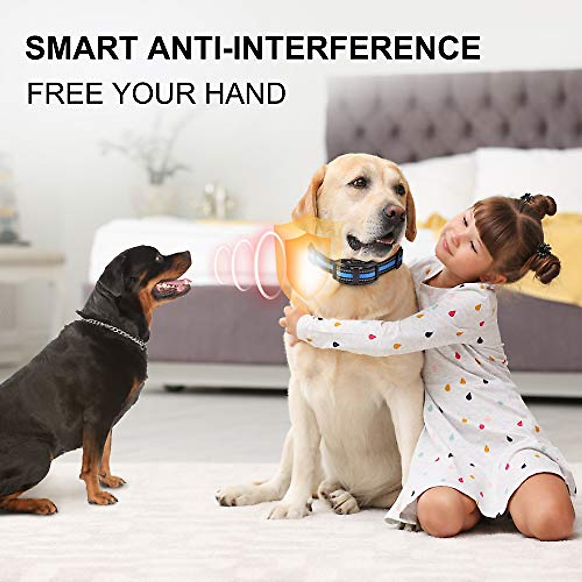 Bark Collar MODUS Dog Bark Collar Rechargeable Shock Anti Bark Collar with Beep Vibration Dog Shock Collar for Small Medium Large Dogs, Humane Dog Training Device with 5 Adjustable Sensitivity Levels