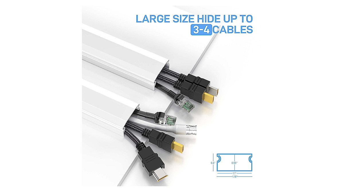 Delamu Cord Hider - Easy Wall Cable Management for Home & Office