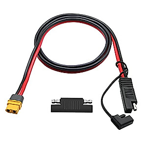 Maixbomr SAE to XT60 Connector Adapter Cable 12AWG,1M/3.3FT SAE to XT60 Female Cable Wire with SAE Polarity Reverse Adapter,for Solar Generator Portable Power Station Solar Panel