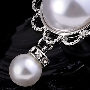 KUBOOZ Pearl Pendant Ear Piercing Jewelry Stainless Steel Tunnels and Plugs Ear Expander Reamer Guages 00g