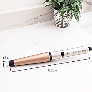 Remington Shine Therapy 1-1 ½” Curling Iron, Argan Oil & Keratin Tapered Hair Curling Wand, White