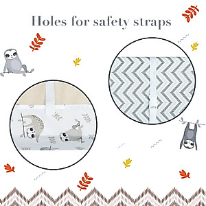 My Little Zone 100% Cotton Changing Pad Cover for Baby Boys and Girls, Chevron - Breathable Bassinet, Mini Crib Mattress Fitted Sheets - Little Sloth, 32"x16" with 8" Deep Pocket, White-Grey, 2 Pack