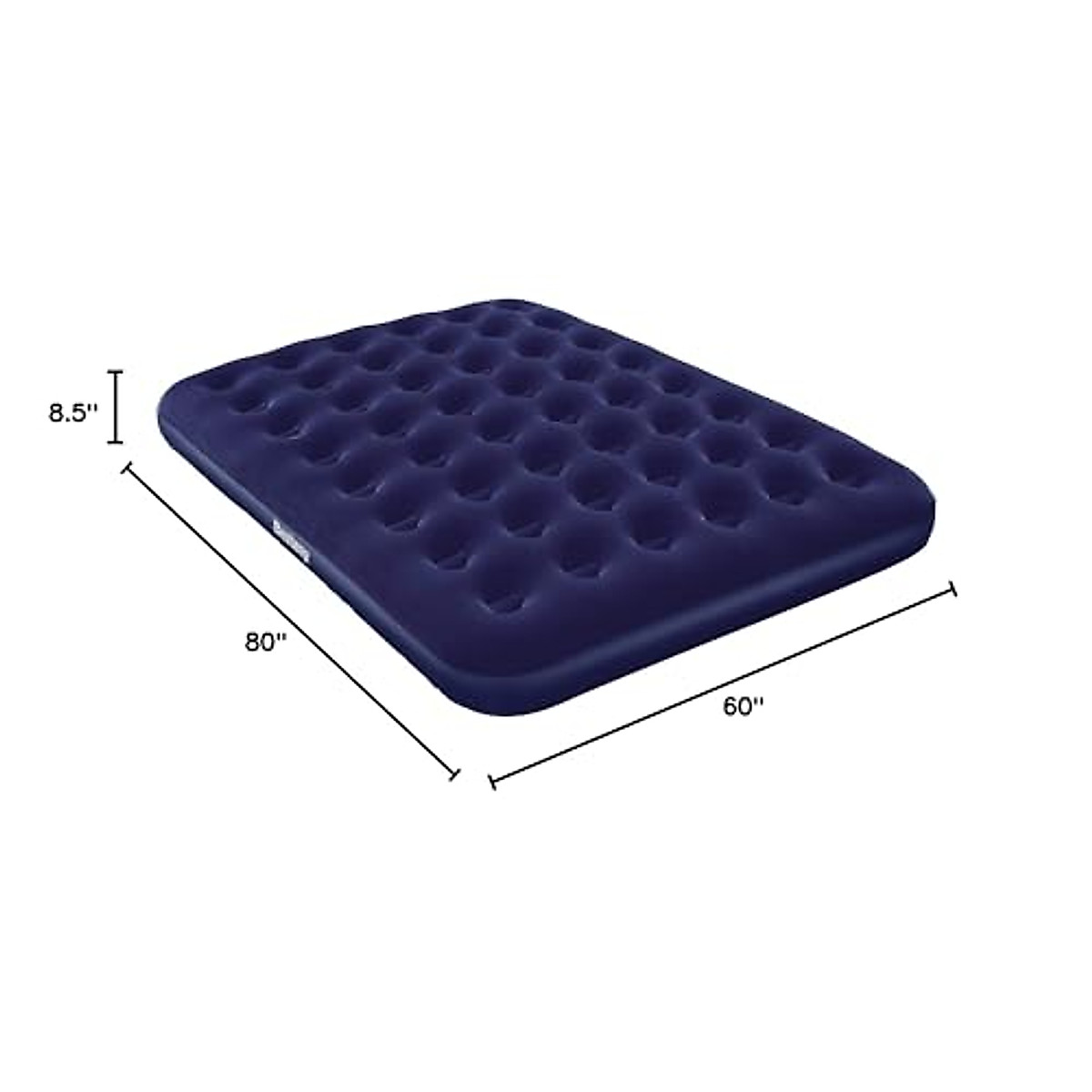 Bestway Flocked Queen Airbed without Inflation Pump, 80 x 60 x 8.5-Inch, Blue
