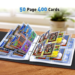Top Loaders Binder with 50 Pages Top loaders Storage Trading Card Sleeves, 4 Pocket Trading Card Binder