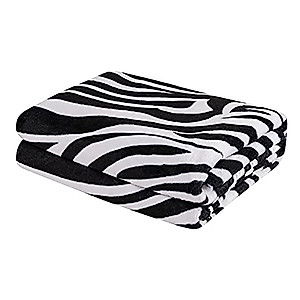 Zebra Print Throw Blanket, Adorable Super-Soft Extra-Large Zebra Blanket for Women, Girls, Teens and Children, Cute Fleece Zebra Throw (50 in x 60 in) Warm Plush and Cozy Throw for Bed, Sofa, or Couch
